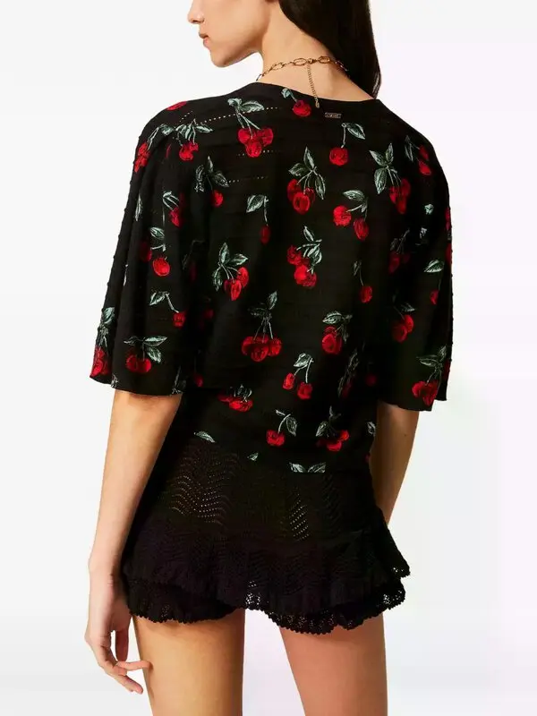 TWINSET Knitted Cherry Cardigan