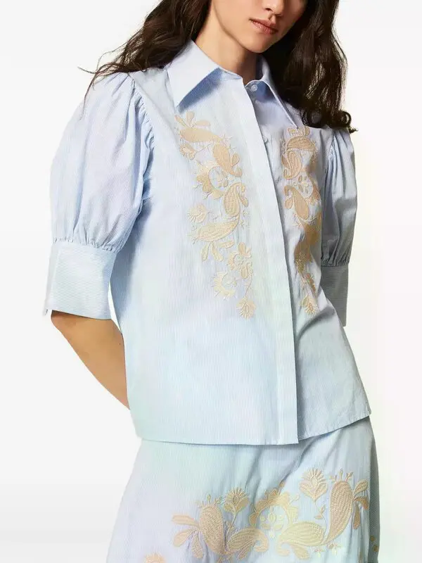 TWINSET Pinstripe Embroidered Shirt