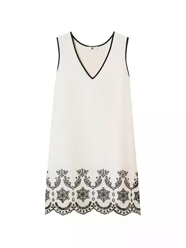 TWINSET Embroidered V-neck Nightgown - White