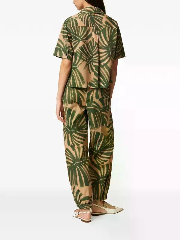 TWINSET Printed Cotton Poplin Jungle Print Joggers