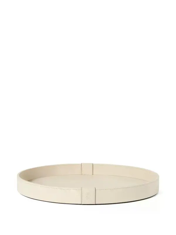 Brunello Cucinelli Wooden Large Tray With Leather Cover - Neutrals