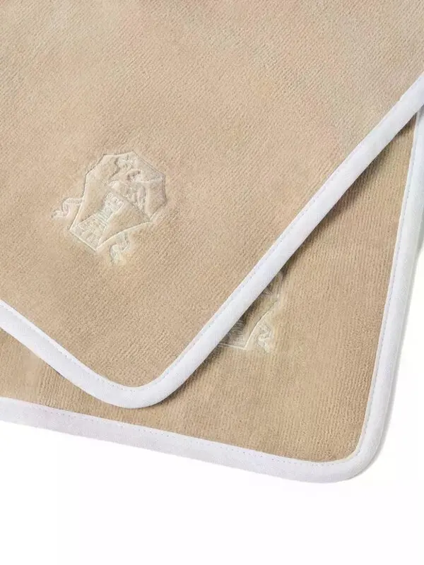 Brunello Cucinelli 2-piece Cotton Terrycloth Hand Towel Set With Embroidery - Neutrals