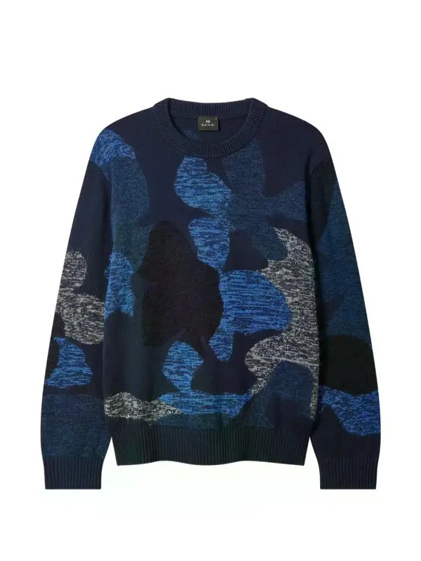 Paul Smith Camouflage Crew-neck Sweater - Blue