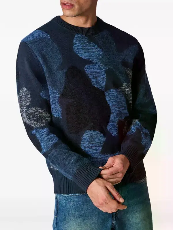 Paul Smith Camouflage Crew-neck Sweater - Blue