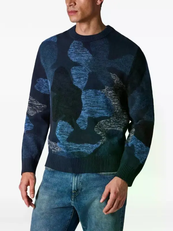 Paul Smith Camouflage Crew-neck Sweater - Blue