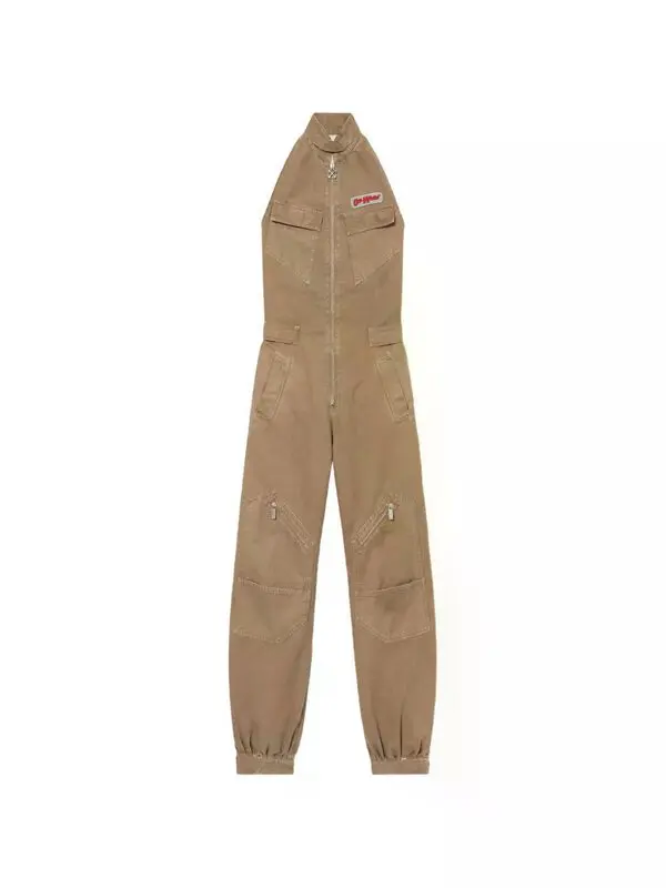 Off-White Logo-detail Pocket Jumpsuit - Neutrals