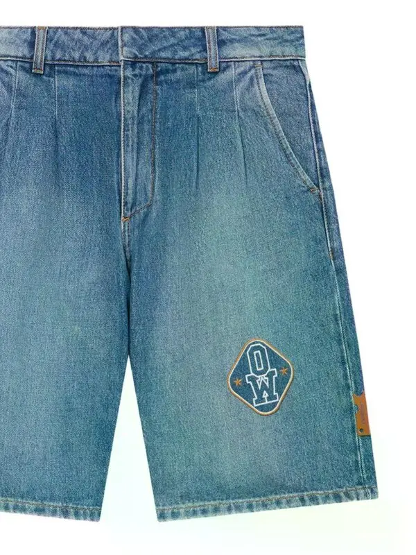 Off-White Royal-patch Denim Shorts