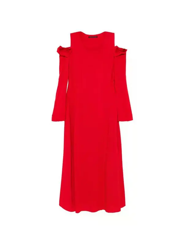 Yohji Yamamoto Crushed-sleeves Maxi Dress - Red