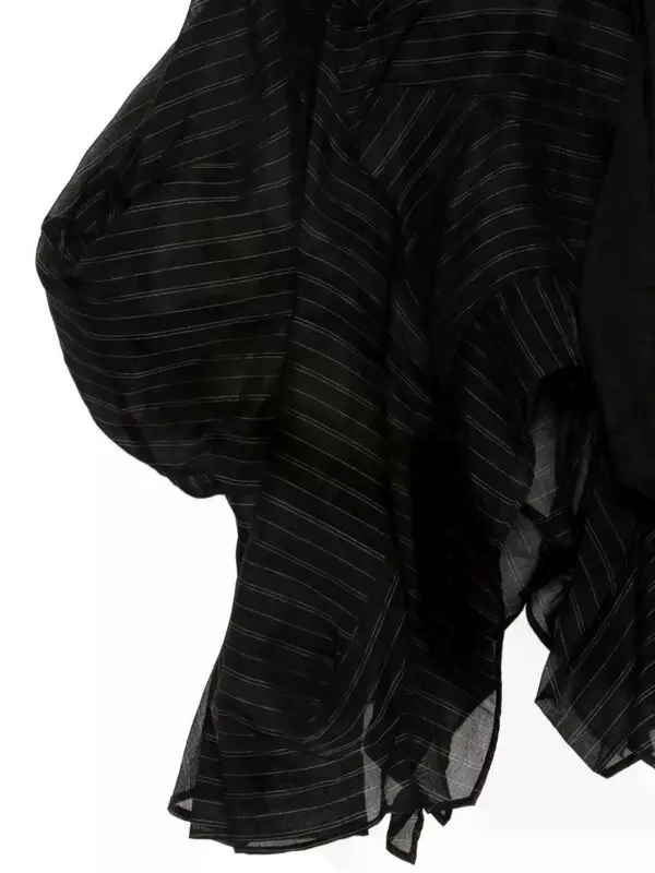 Yohji Yamamoto Pinstripe Layered Asymmetric Midi Skirt