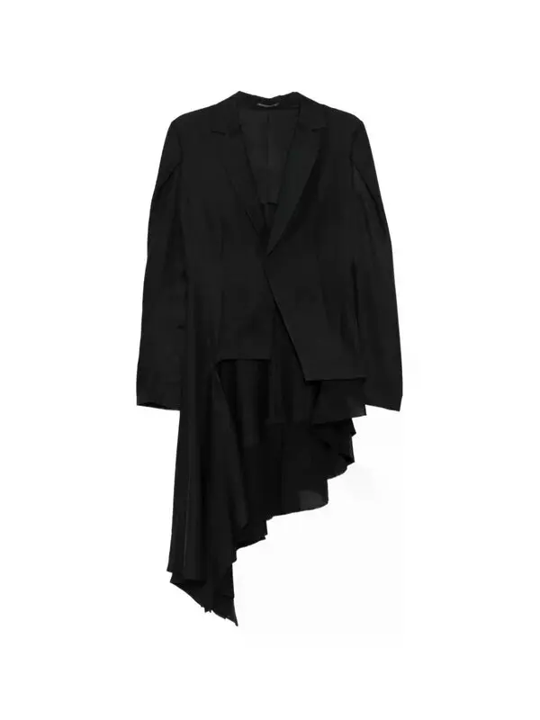 Yohji Yamamoto Layered Asymmetric Jacket - Black