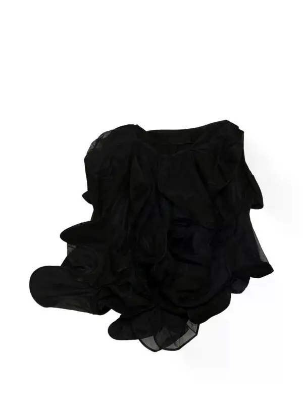 Yohji Yamamoto Asymmetric Ruffled Midi Skirt - Black