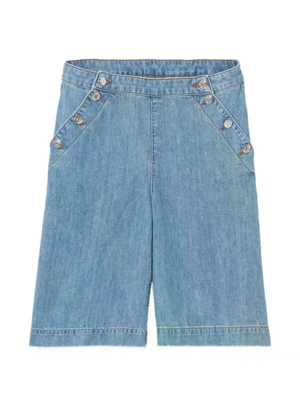 Claudie Pierlot Button Denim Shorts - Blue