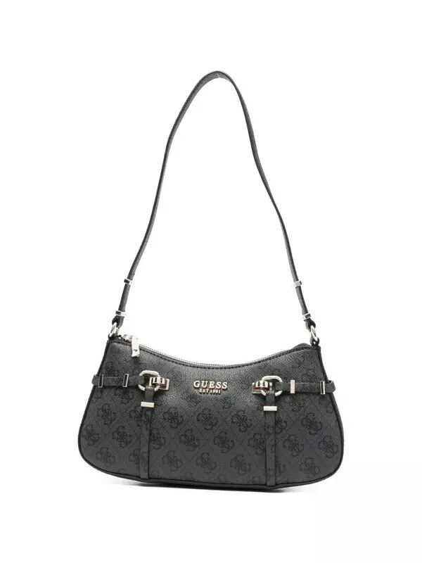 Guess Monogram-pattern Shoulder Bag - Black