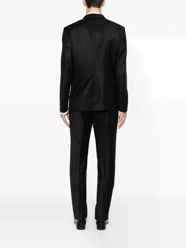 Tagliatore Double-breasted Peak-lapel Suit - Black