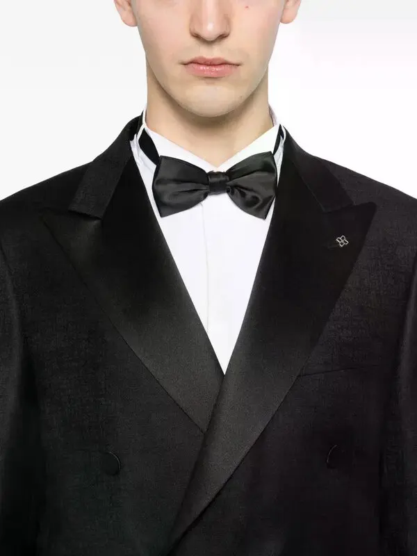 Tagliatore Double-breasted Peak-lapel Suit - Black