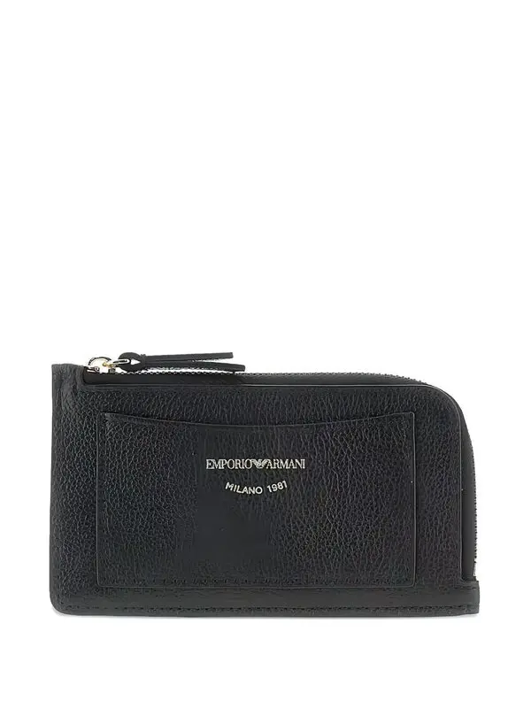 Emporio Armani Zip Leather Wallet - Black
