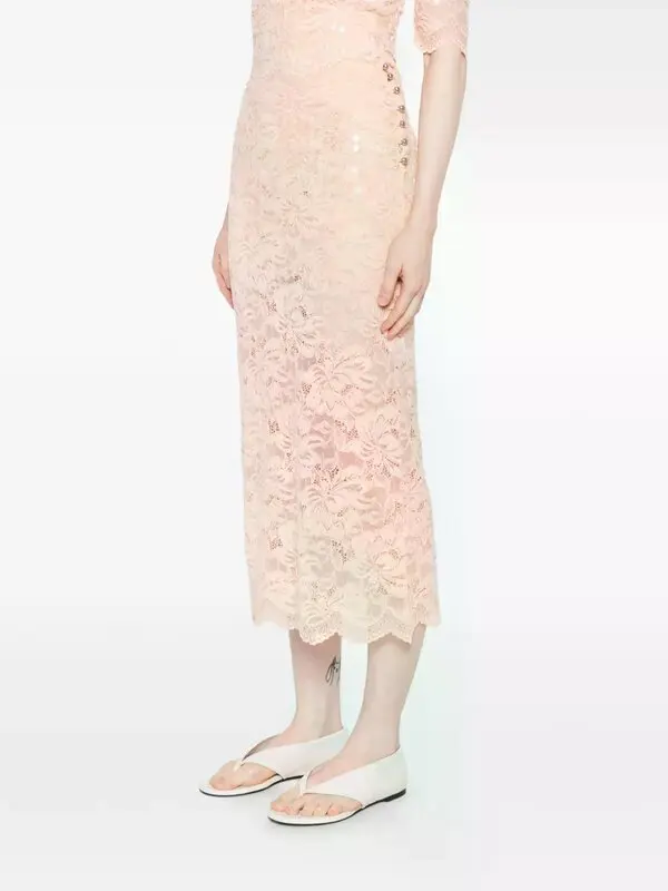 Rabanne Sequin Lace Midi Skirt