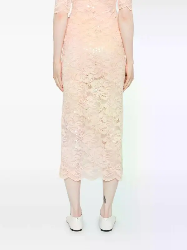 Rabanne Sequin Lace Midi Skirt