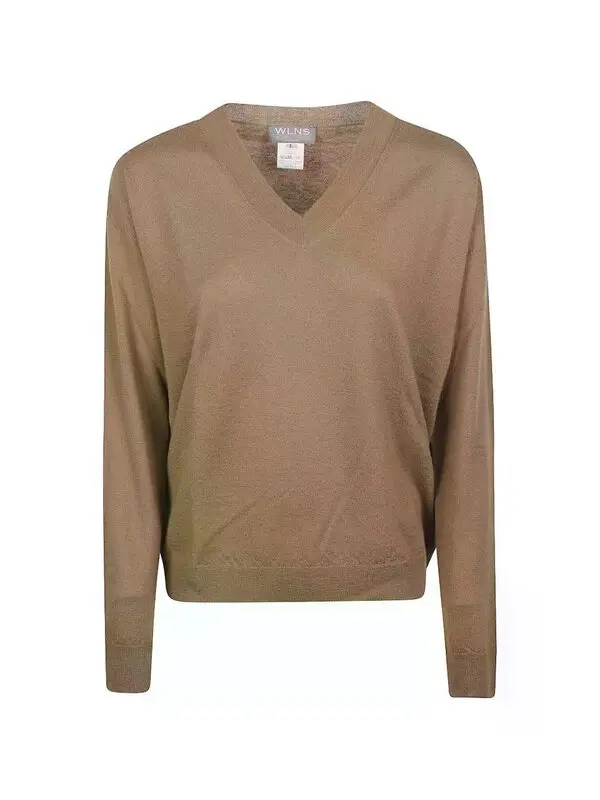 WELLNESS CASHMERE V-neck Long-sleeve Knit Sweater