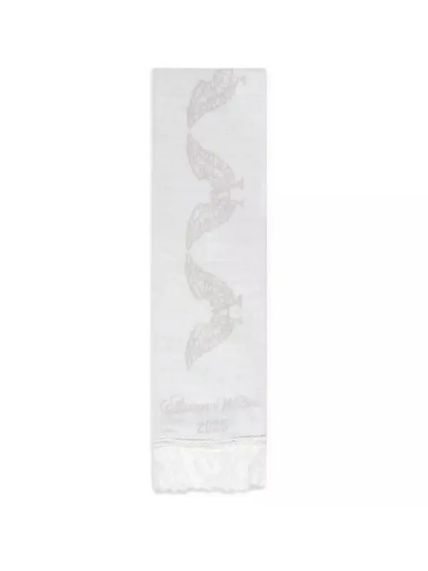 ALEXANDER DIGENOVA Tonal Fringed Scarf - White
