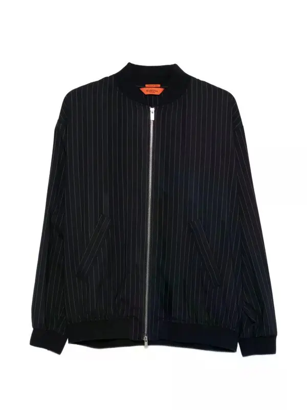 Barena Venezia Pinstripe Zip-up Bomber Jacket - Blue