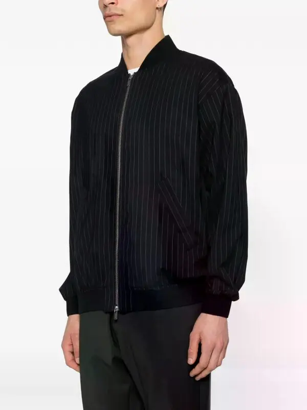 Barena Venezia Pinstripe Zip-up Bomber Jacket - Blue