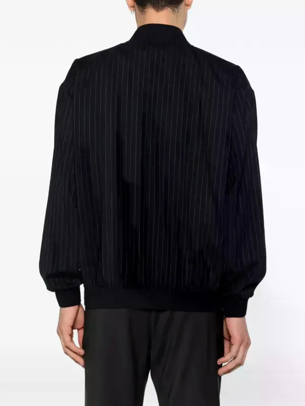 Barena Venezia Pinstripe Zip-up Bomber Jacket - Blue