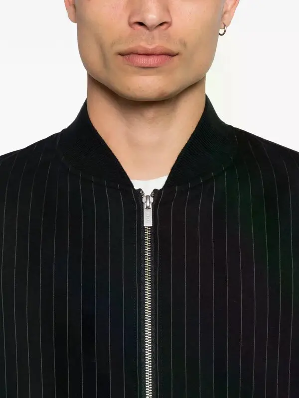 Barena Venezia Pinstripe Zip-up Bomber Jacket - Blue