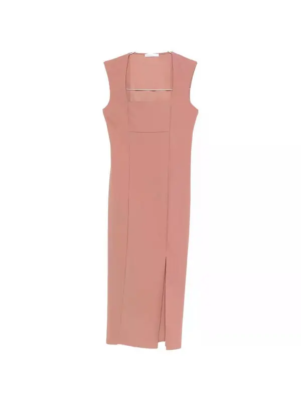 Patrizia Pepe Square-neck Midi Dress - Pink