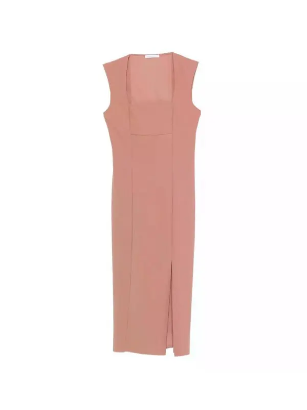 Patrizia Pepe Square-neck Midi Dress - Pink