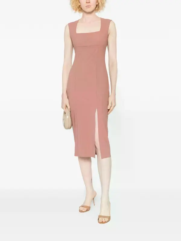 Patrizia Pepe Square-neck Midi Dress - Pink