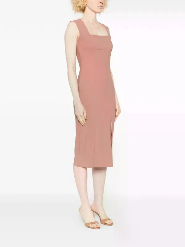 Patrizia Pepe Square-neck Midi Dress - Pink