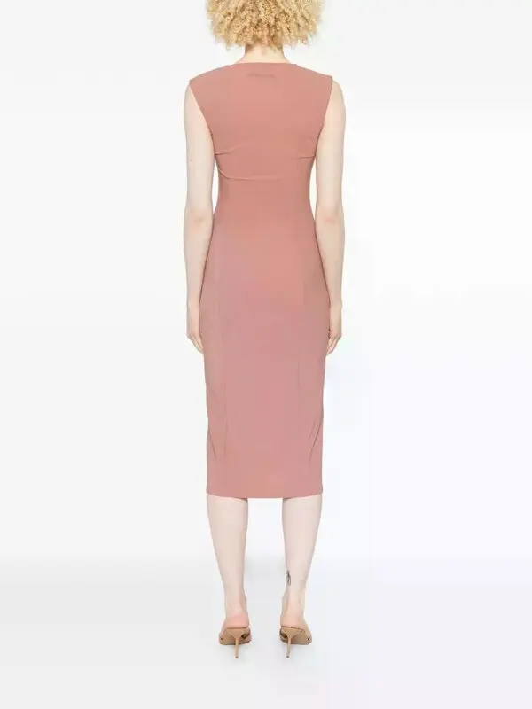 Patrizia Pepe Square-neck Midi Dress - Pink