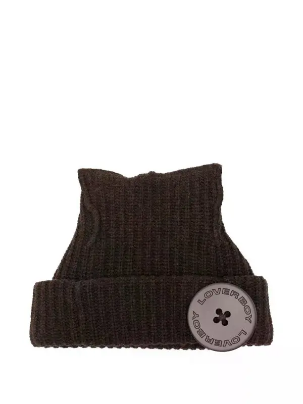 CHARLES JEFFREY Button-detail Beanie - Brown