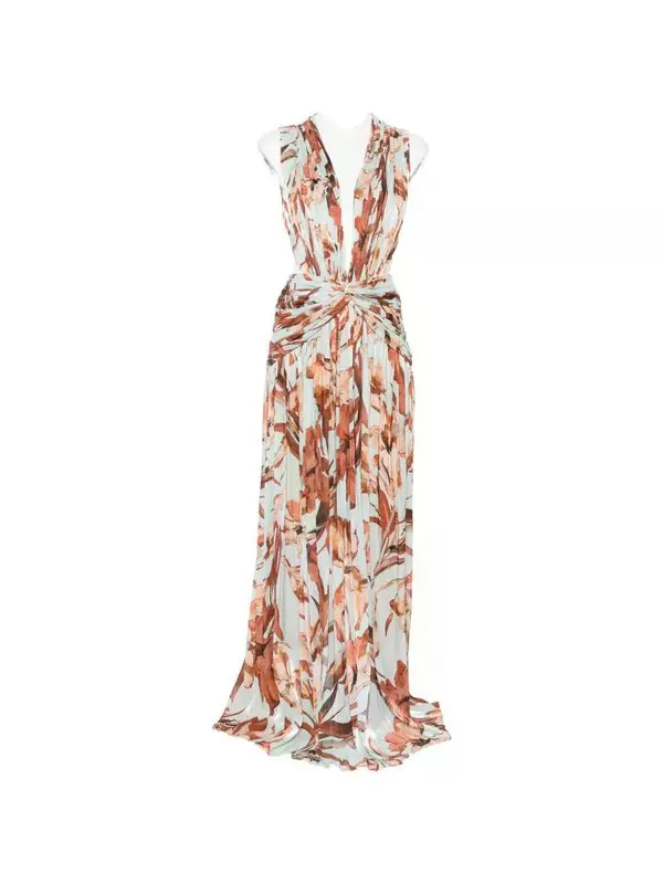 Costarellos Fayla V-neck Maxi Dress - Pink