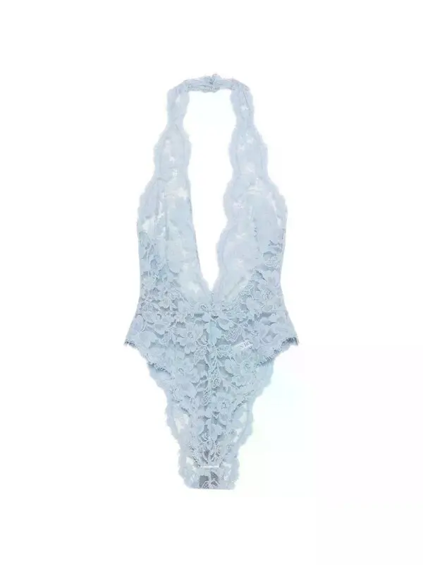 ROWEN ROSE Lace Halterneck Bodysuit