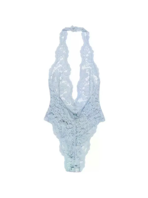 ROWEN ROSE Lace Halterneck Bodysuit