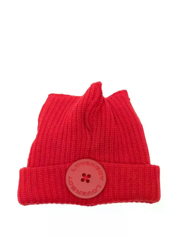 CHARLES JEFFREY Button-detail Beanie - Red