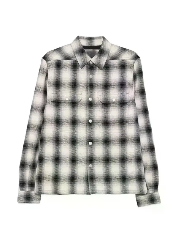 Rick Owens Cropped Plaid Overshirt - Grey