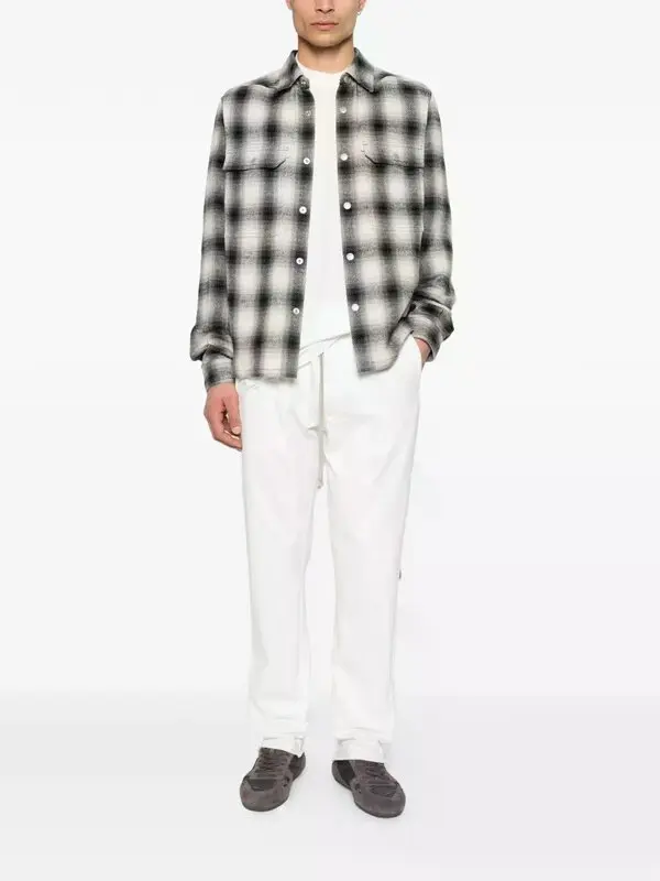 Rick Owens Cropped Plaid Overshirt - Grey