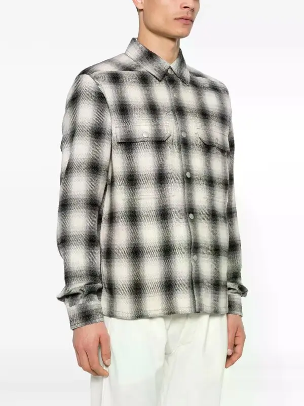 Rick Owens Cropped Plaid Overshirt - Grey