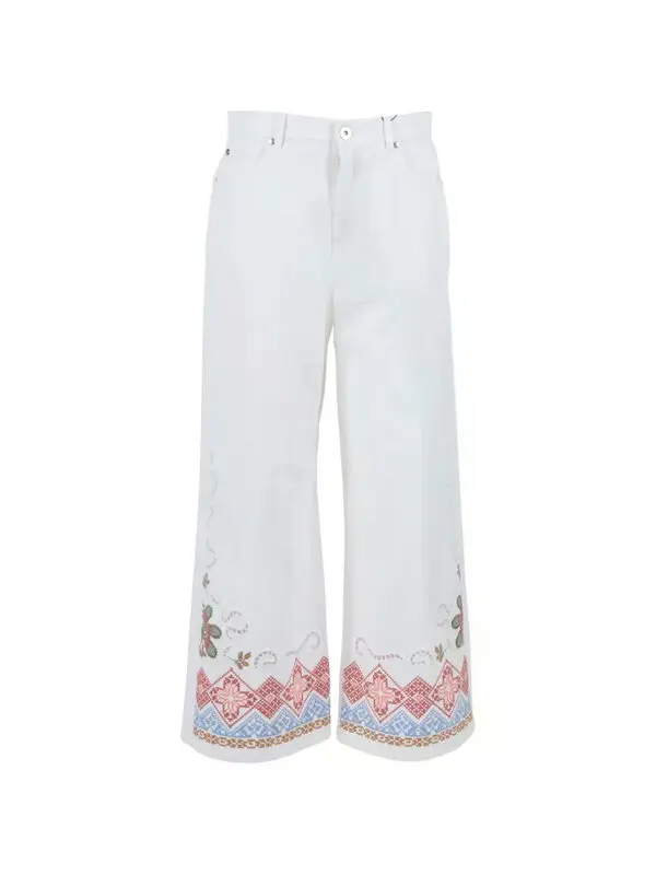 Max Mara Floral Embroidered Trousers - Neutrals