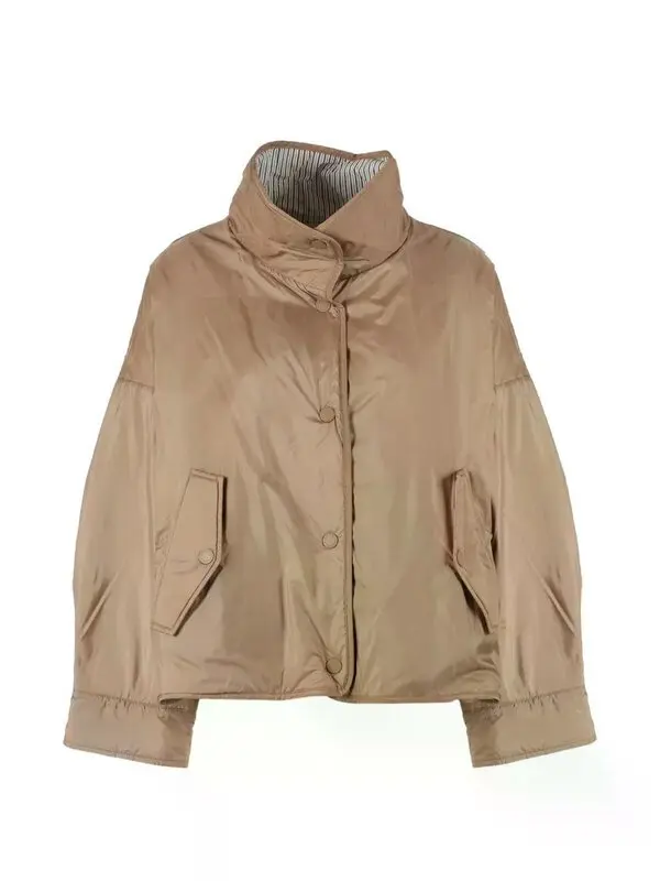 Max Mara Striped Collar Button Front Short Coat