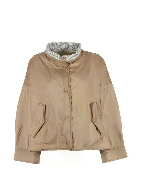 Max Mara Striped Collar Button Front Short Coat