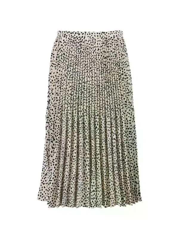 Max Mara Gonna Legno Pleated Polka Dot Skirt - Neutrals