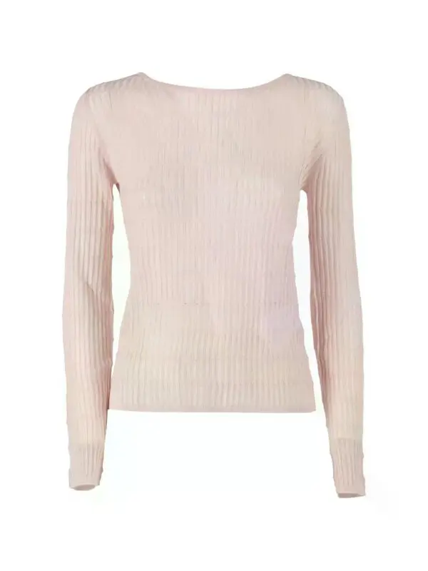 Max Mara Long-sleeve Ribbed Knit Top - Pink