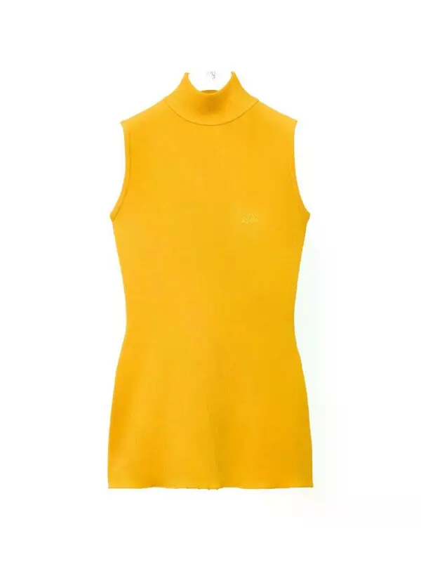 Loewe Logo-detail Turtleneck Top - Yellow