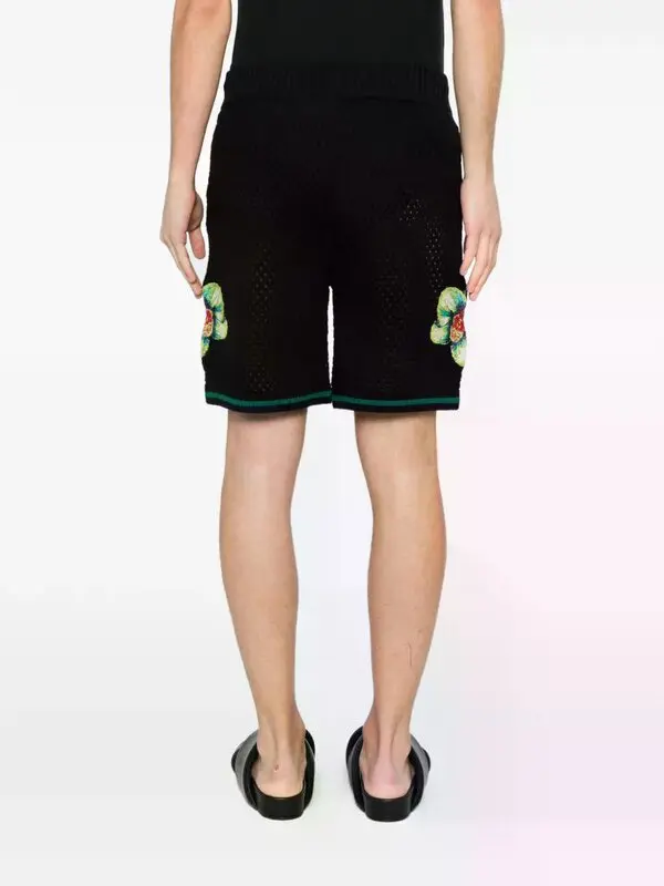 Casablanca Floral-detail Knit Shorts
