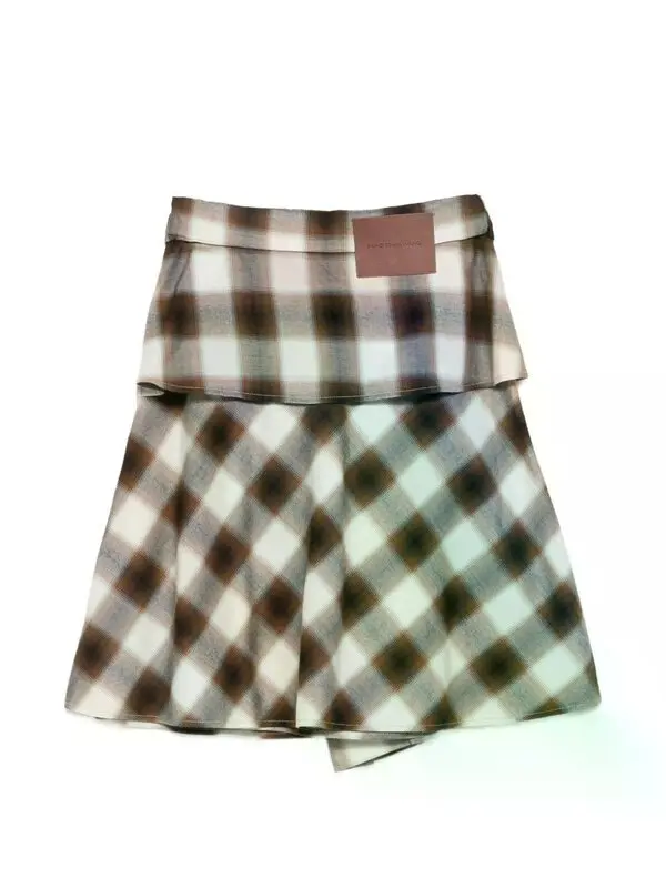 FENG CHEN WANG Plaid Mini Skirt With Tie Fastening