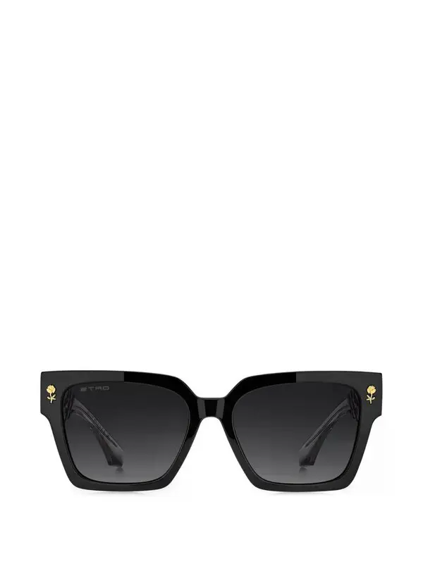 Etro Floral Print Square-frame Sunglasses - Black